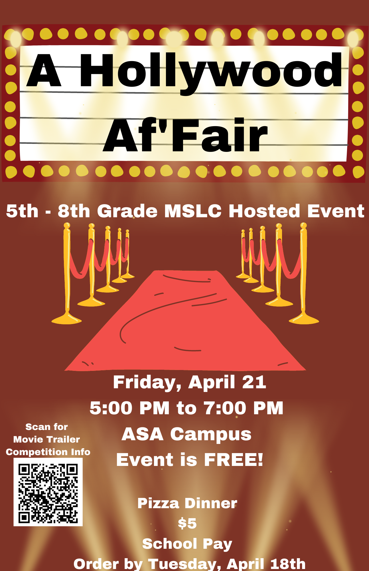 MSLC 5-8 Social: A Hollywood Af'Fair ~ Arizona School for the Arts